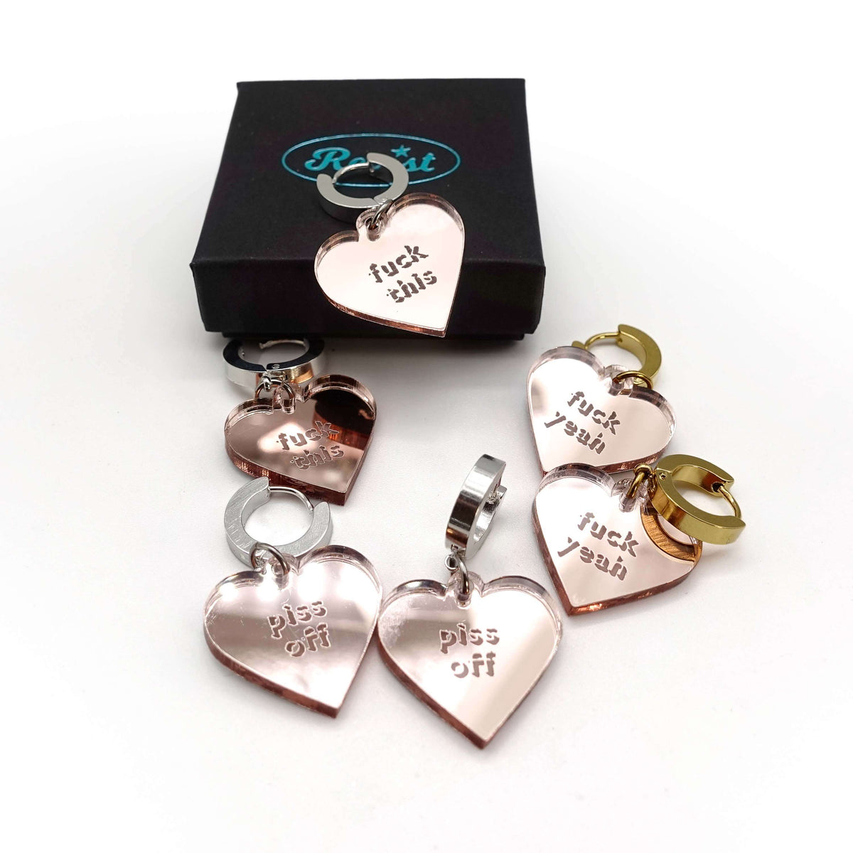 Rude Heart huggie hoops – Wear and Resist